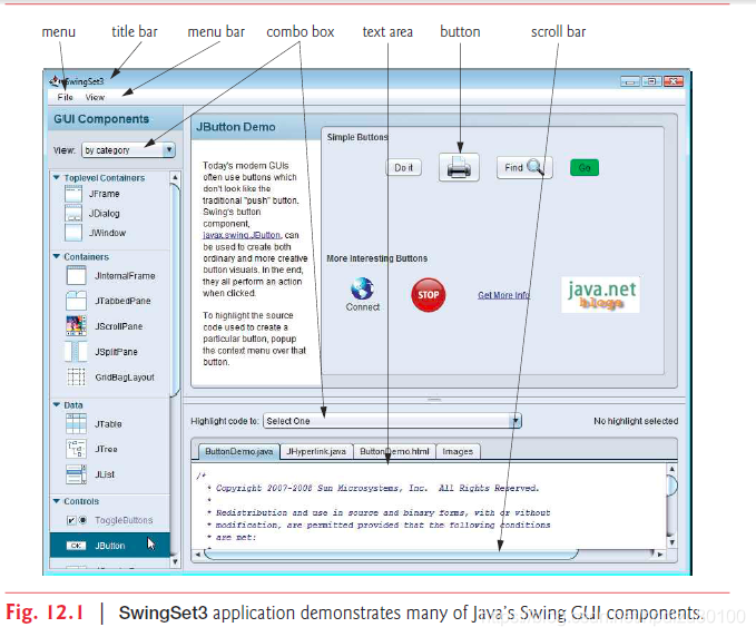 Java How To Program学习笔记第十二章gui组件——第一部分 1(gui Components Part 1)java编写一个简单的gui程序实现如下图的加法器部分