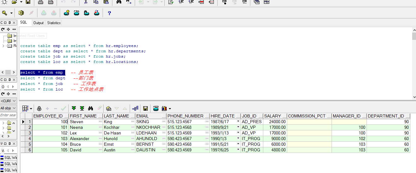 Oracle系统自带表employees_departments_jobs_locations,sql语句_oracle department employee-CSDN博客