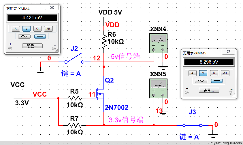 简单实用的双向电平转换电路(非常实用!)3.3V-5V_2n7002 3.3v-CSDN博客