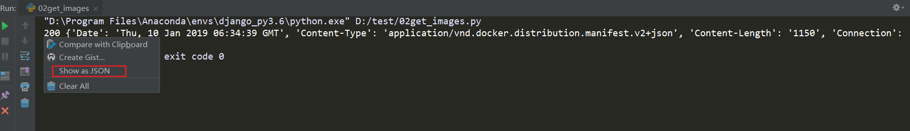 Pycharm以友好的方式显示输出框的json字符串--"Show as JSON"_pycharm如何以json的格式打开json文件-CSDN博客