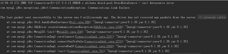 ERROR c.alibaba.druid.pool.DruidDataSource - init datasource error 运行代码提示数据库连接错误_error c.alibaba ...