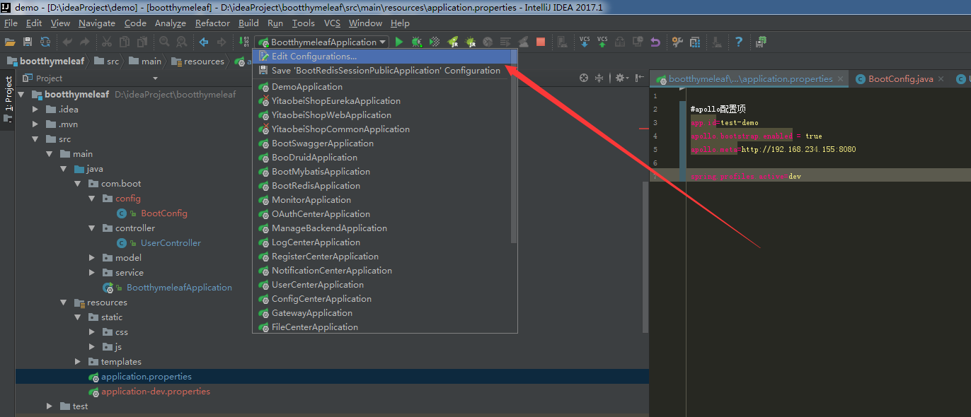 Spring boot项目整合apollo错误：for env UNKNOWN from com.ctrip.framework.apollo.internals ...