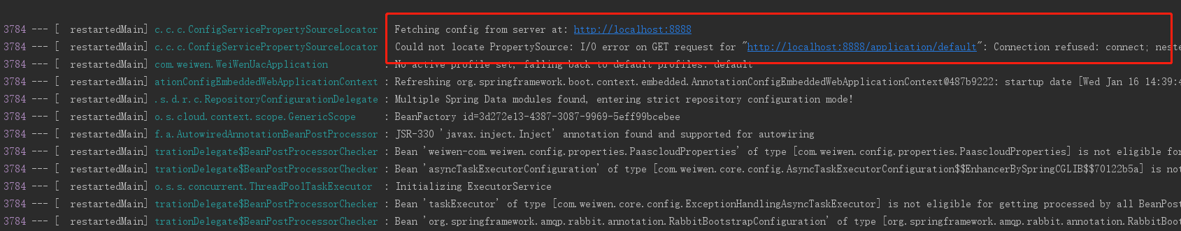 Could not locate PropertySource: I/O error on GET request for “http://localhost:8888/-CSDN博客