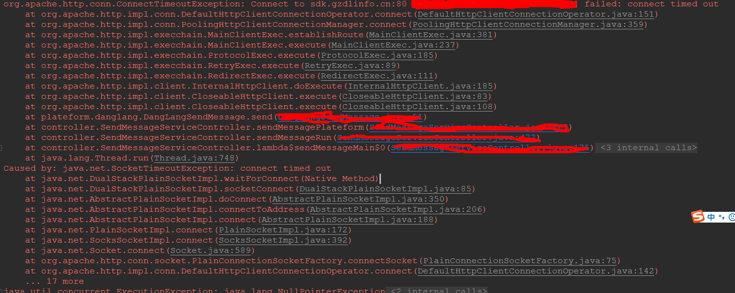 org.apache.http.conn.ConnectTimeoutException: Connect to failed: connect timed out_connect to ...
