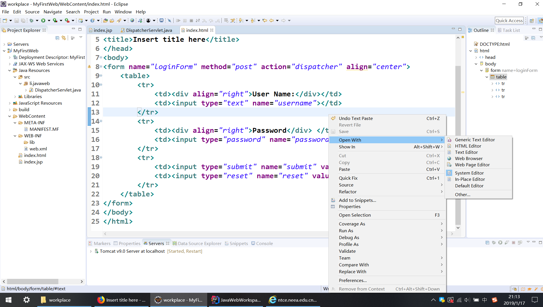 在eclipse上运行html文件_eclipse练习html编写页面并发布到服务器上。-CSDN博客