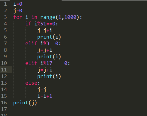 Python 计算从1到1000内所有能被3或17整除的数的并输出，计算输出它们的和_python求1000以内的所有能被3和7整除的数之和 ...