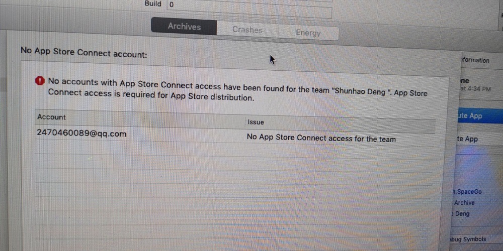 IOS报错解决(二) ------ No accounts with App Store Connect access have been found_unable to ...