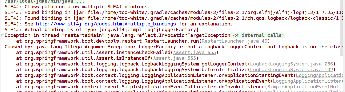 LoggerFactory is not a Logback LoggerContext but Logback is on the classpath. Either remove ...