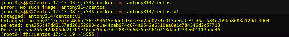 docker删除镜像遇到 conflict: unable to remove / conflict: unable to delete_error response from daemon ...