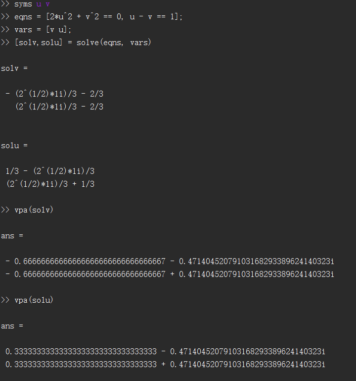 Matlab解方程组 Csdn博客 