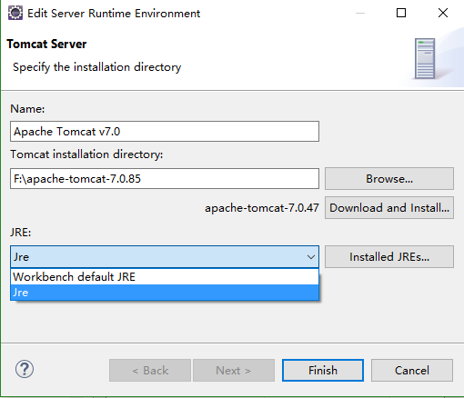 eclipse中的tomcat启动报错“The JRE could not be found. Edit the server and change the JRE location.”-CSDN博客