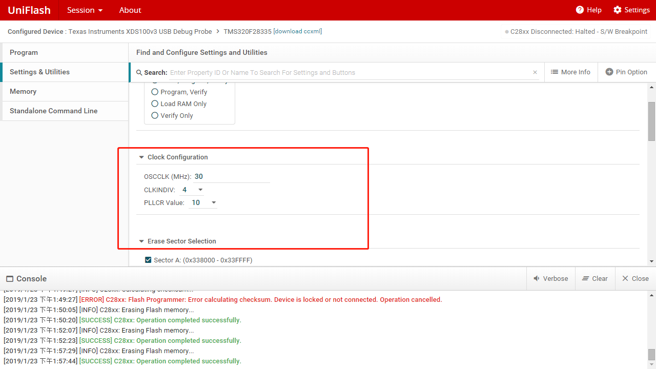 一种解决C28xx: Flash Programmer: Error encountered when writing to flash memory问题的方法-CSDN博客
