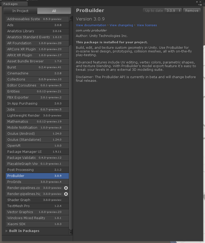 Unity可以建模啦！ ProBuilder_probuilder界面切换-CSDN博客