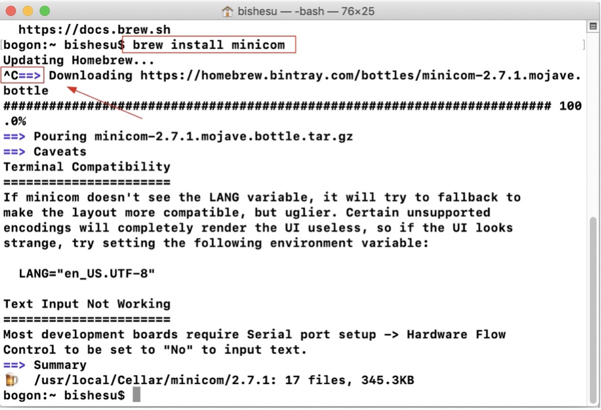 mac下安装、配置和使用minicom收发数据_minicom打开回显-CSDN博客