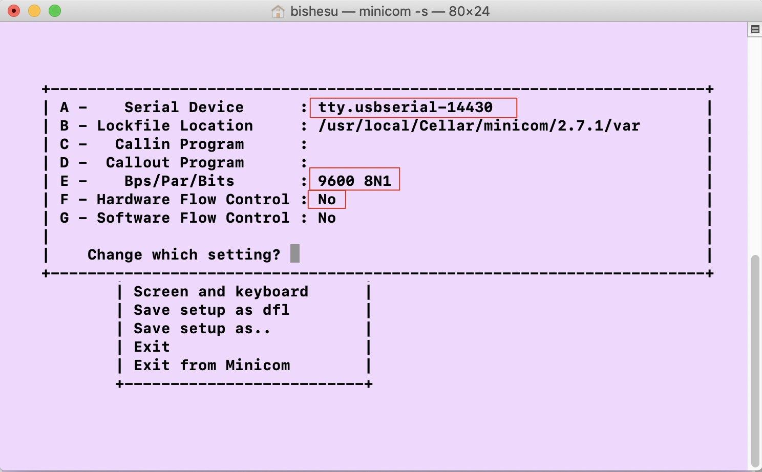 mac下安装、配置和使用minicom收发数据_minicom打开回显-CSDN博客