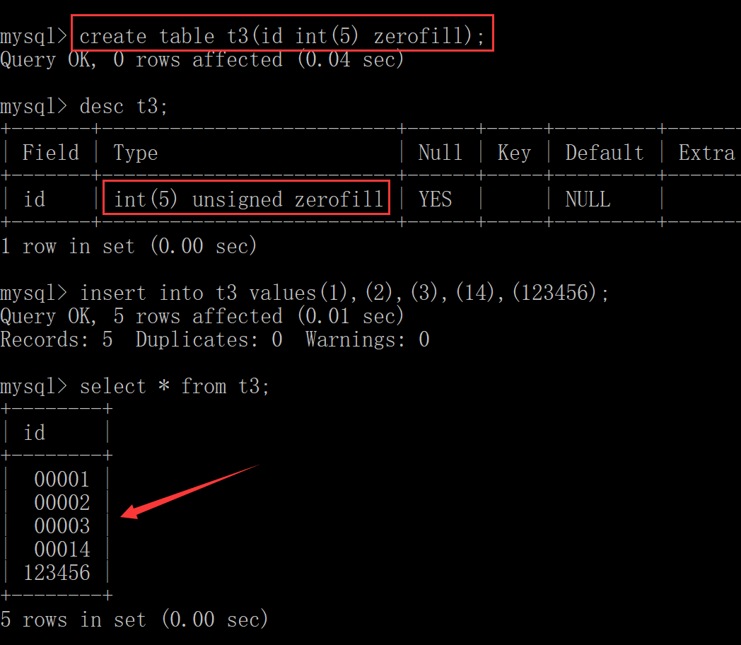 MySQL 用于存放整数的数值类型（zerofill、unsigned、not null、auto_increment、default和主键属性） - 非淡泊无以明志，非宁静无以致远 - CSDN博客