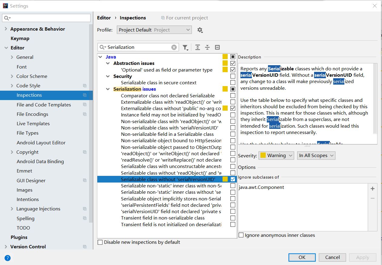 Intellij IDEA生成serialVersionUID_idea alt enter 没有"add 'serialversionuid' field"选项-CSDN博客