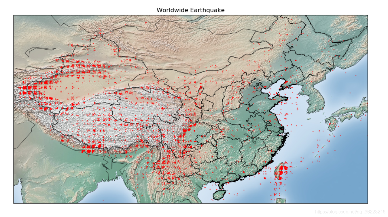 Python绘制地震散点图地震分析数据可视化python Csdn博客 0689