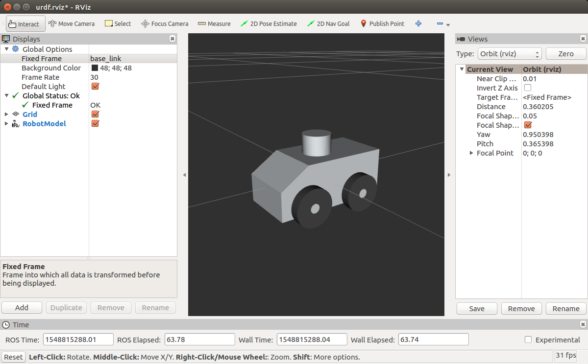 ROS笔记之Gazebo机器人仿真（四）——Rviz及Gazebo下机器人模型显示_小车模型导入gazebo中没有颜色,在rviz中显示正常-CSDN博客