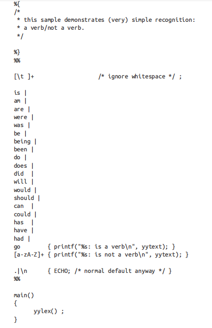 lex&yacc系列(2)--- lex介绍及实例_最简单的lex例子-CSDN博客