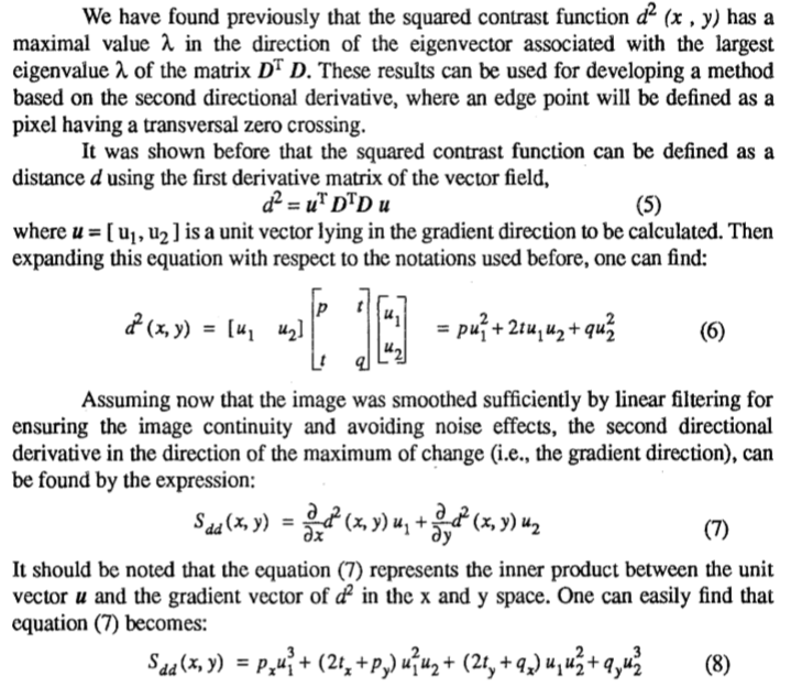 Using eigenvectors of a vector field for deriving a second directional derivative operator for ...