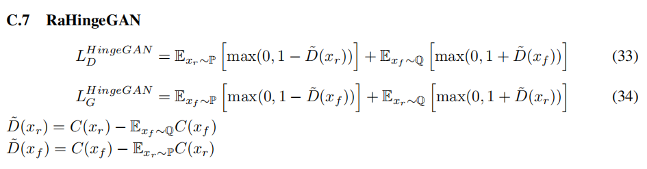 SGAN、RSGAN、RaSGAN、LSGAN、RaLSGAN、HingeGAN、RaHingeGAN等10种的损失函数表示_ralsgan ...