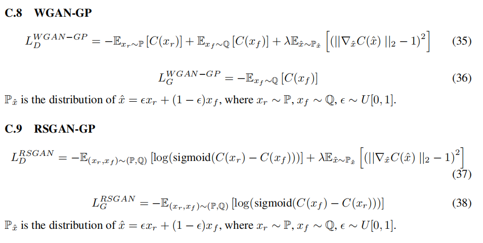 SGAN、RSGAN、RaSGAN、LSGAN、RaLSGAN、HingeGAN、RaHingeGAN等10种的损失函数表示_ralsgan ...
