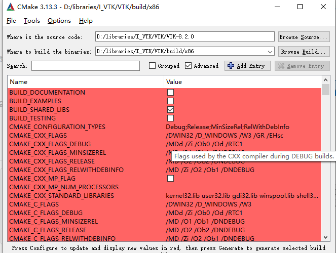 VTK8.2.0（32bit+64bit）编译安装测试（win10 + VS2017 + Qt5）_vtk 32位-CSDN博客