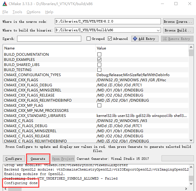 VTK8.2.0（32bit+64bit）编译安装测试（win10 + VS2017 + Qt5）_vtk 32位-CSDN博客