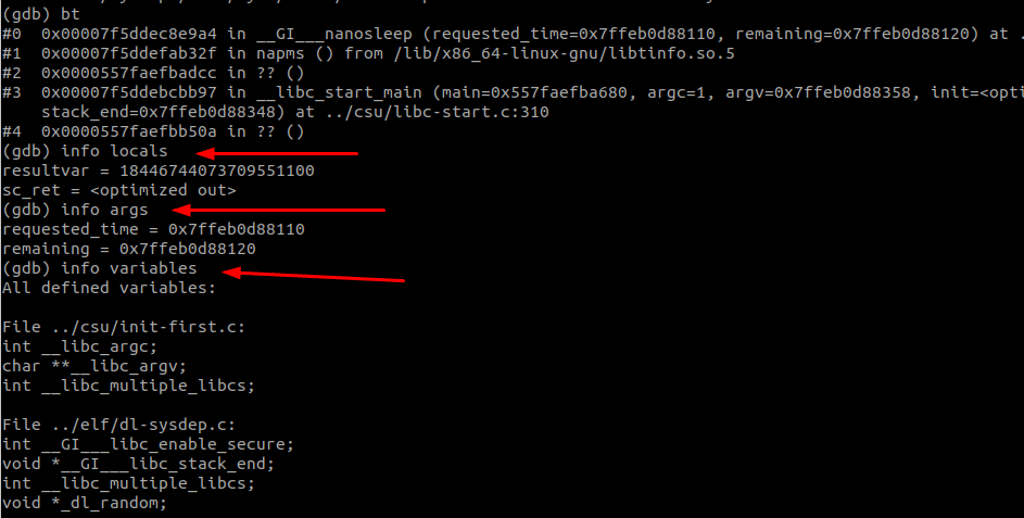 gdb打印所有全局变量和局部变量_gdb打印所有变量-CSDN博客