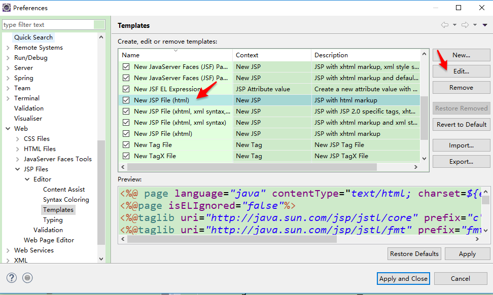 eclipse设置jsp模版_eclipse怎么设置转译jsp-CSDN博客