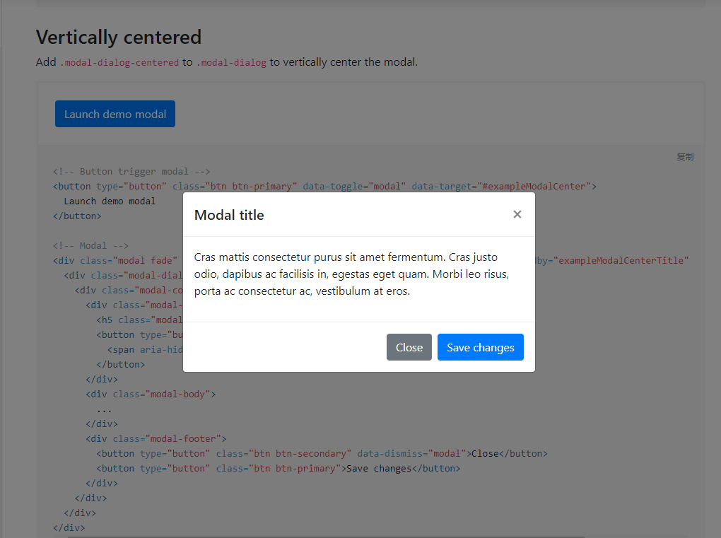Bootstrap4模态框垂直居中_bootstrap modal 在iframe无法居中展示-CSDN博客