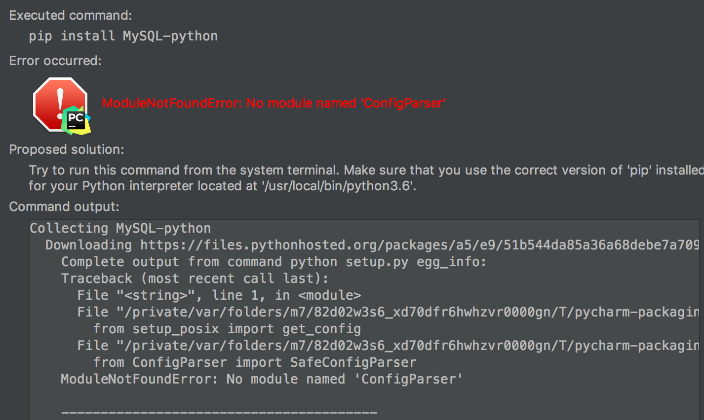 Python 3 安装 Mysql Python 报错 No Module Named Configparser 程序员大本营 4631