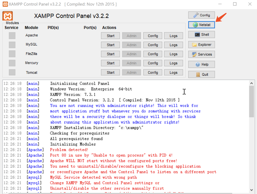 XAMPP之二-Apache无法启动解决办法_problem detected: apache not found!-CSDN博客