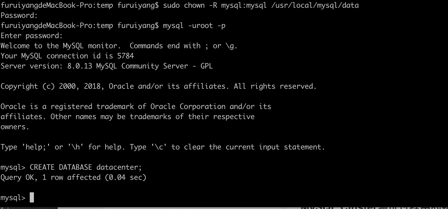 创建数据库时显示：Schema directory './datacenter' already exists. This must be resolved manually (e.g. by ...