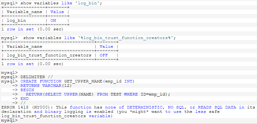 MySQL参数log_bin_trust_function_creators介绍_SELECT_BIN的博客-CSDN博客