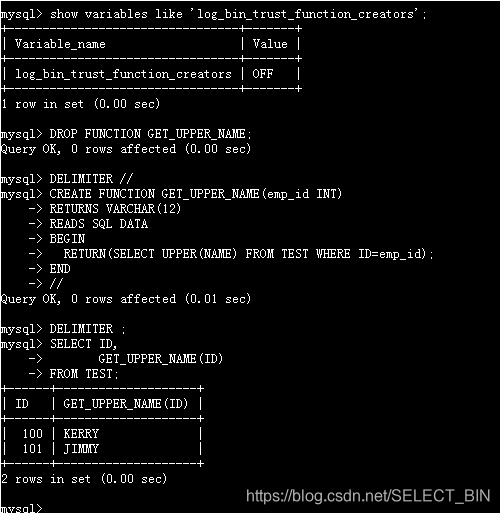 Mysql参数logbintrustfunctioncreators介绍selectbin的博客 Csdn博客