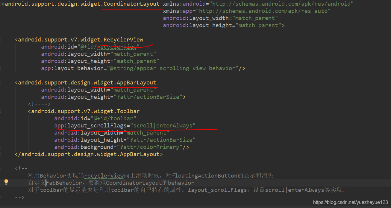 Toolbar和floatingactionbar在coordinatorlayout的作用下显示和消失 Floatingactionbutton导致下面按钮上的字不显示 Csdn博客