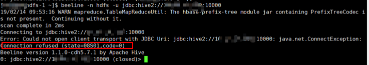 hive拒绝访问Connection refused (state=08S01,code=0)_hive connection refused-CSDN博客