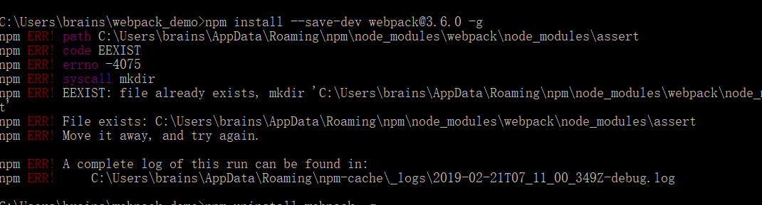 安装webpack报错及解决办法_install fail error: run prepare error, please remo-CSDN博客