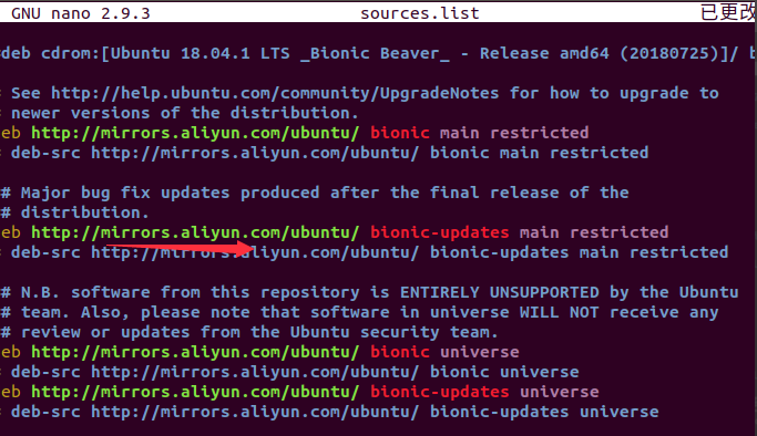 Ubuntu执行apt-get update报错：W: 无法下载 http://cn.mirrors.ustc.edu.cn/ubuntu/dists/bionic/InRelease 连接 ...