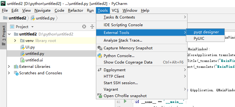 pycharm中使用pyqt实现UI界面设计_pycharm ui_帅帅的喜欢的博客-CSDN博客