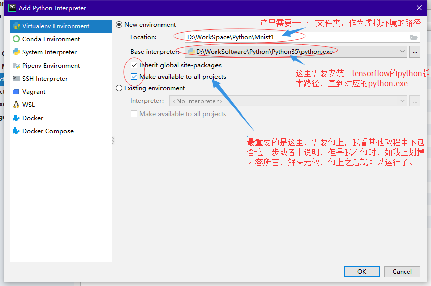 pycharm找不到tensorflow包或者ImportError: No module named 'tensorflow' 或者 ...