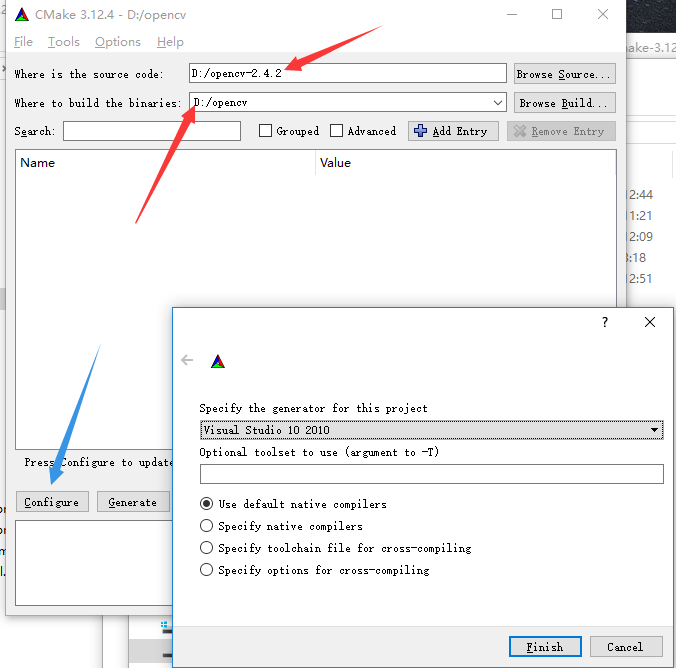 VS2010+opencv2.4.2+cmake 配置教程_cmake配置的时候为什么没有vs2010选项-CSDN博客