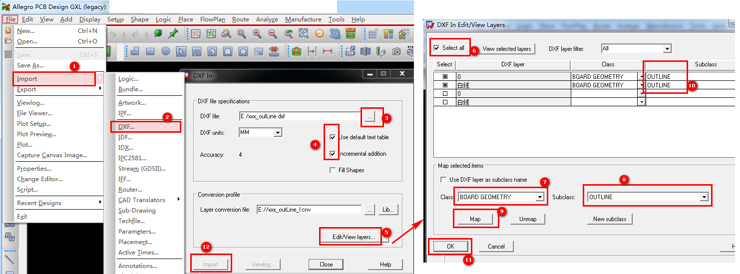 Allegro导入dxf使用Z-Copy提示”Not a closed polygon or CLine. Element ignored!”解决办法 - 程序员大本营