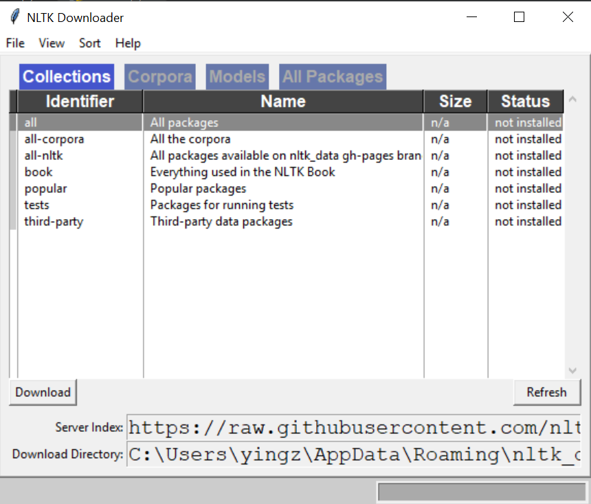 NLTK配置_nltk语料库更改语料的位置-CSDN博客