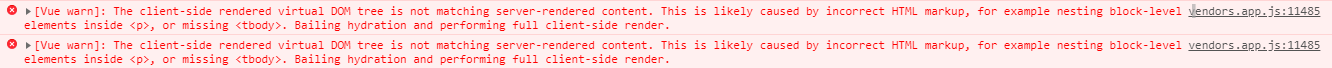Nuxt.js报错:The client-side rendered virtual DOM tree is not matching server-rendered content的两种情况 ...