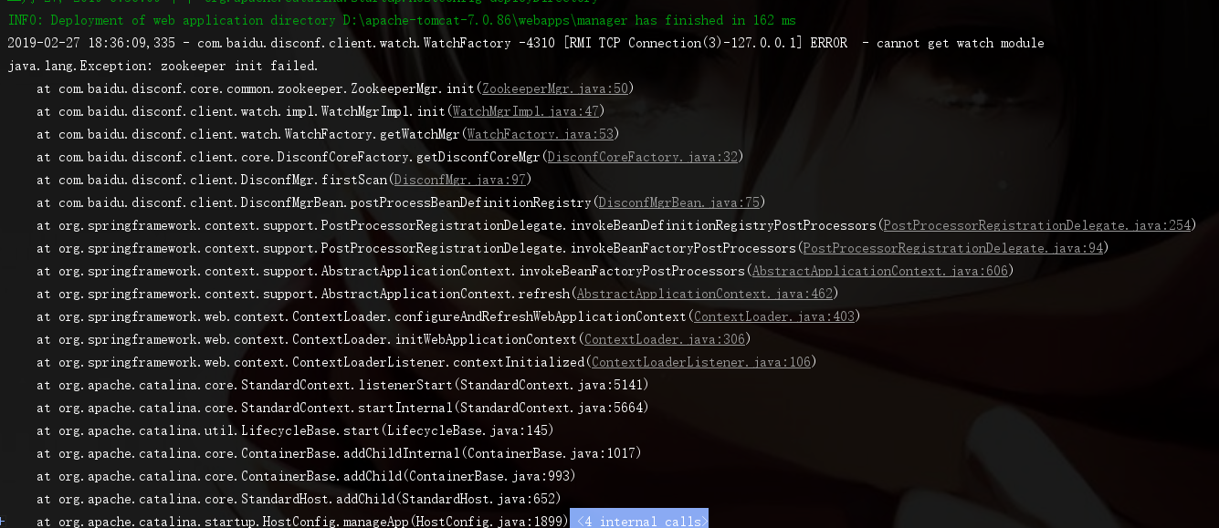 tomcat卡住 报错StandardServer.await: Invalid command '' received_tomcat启动煲报 [main] org.apache ...
