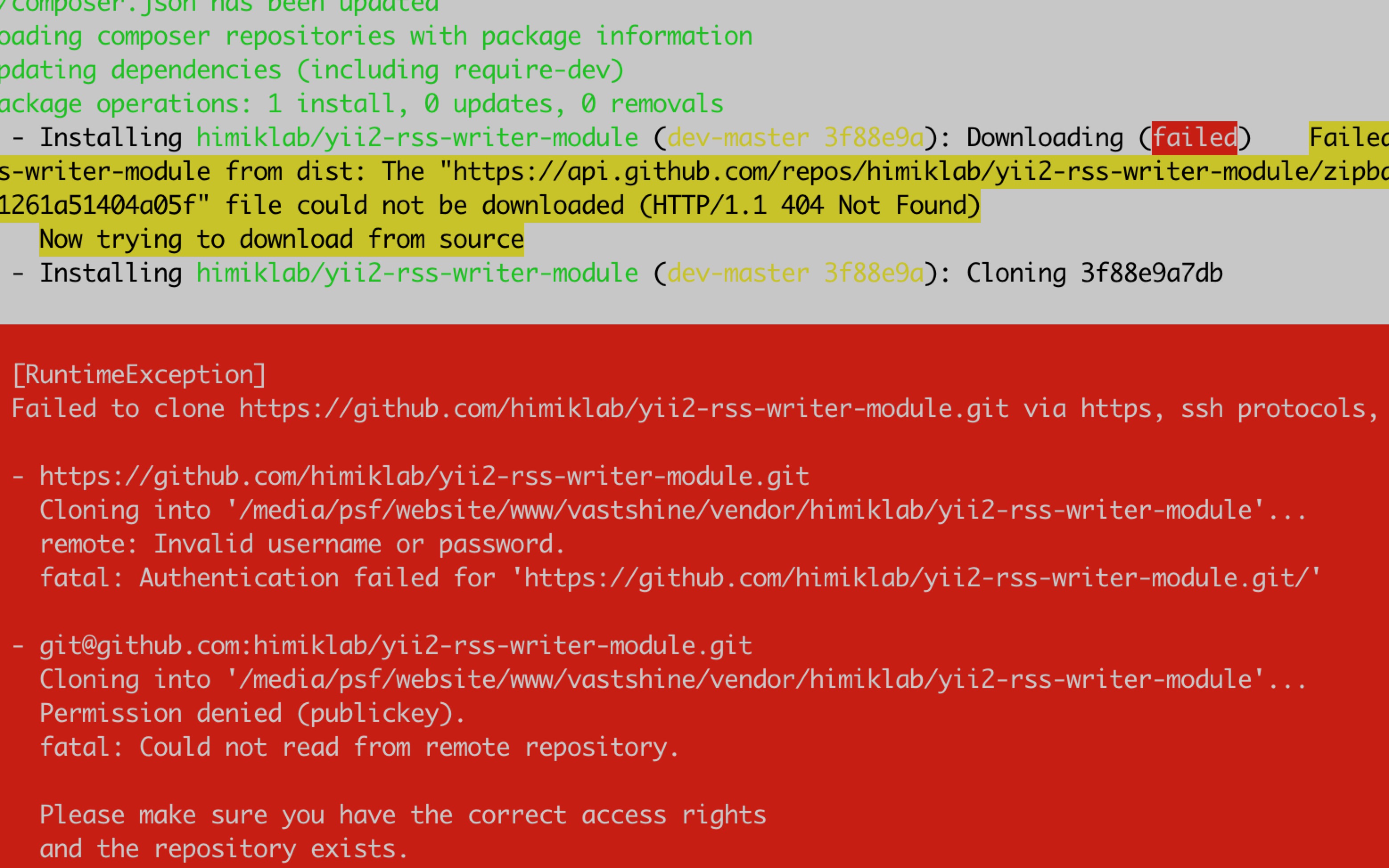 使用composer Require命令时提示没有权限 Composer下载github提示没有权限 Csdn博客
